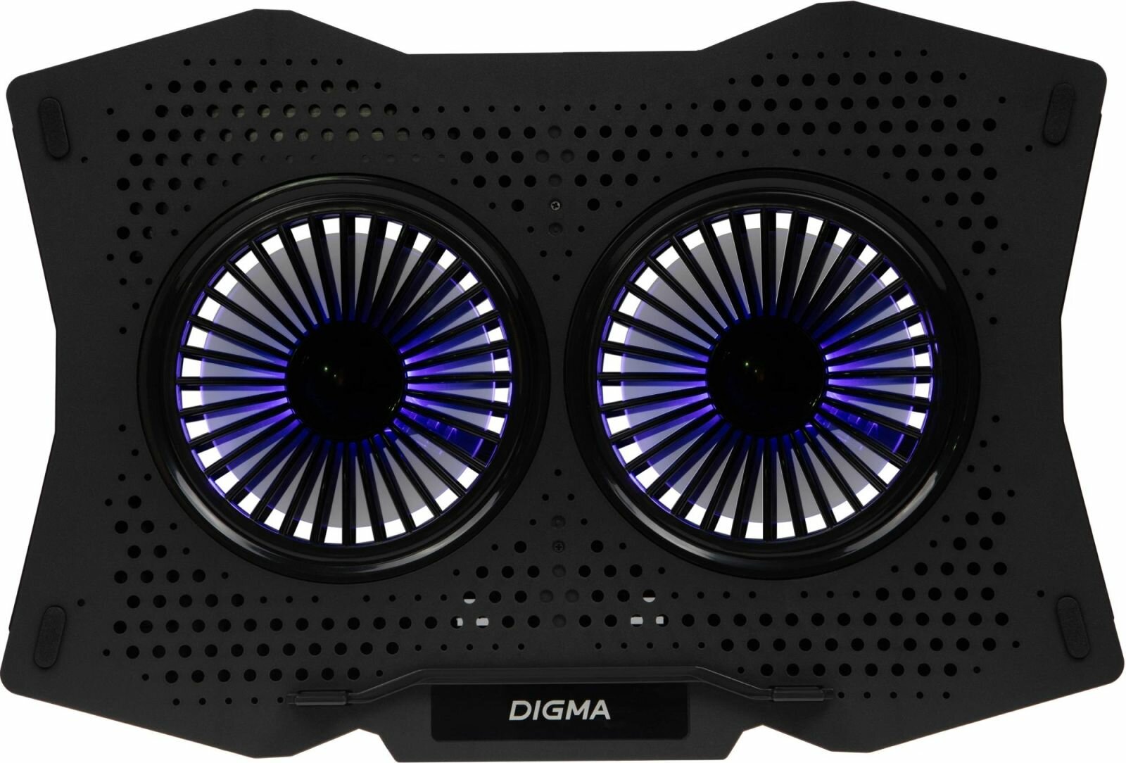 Подставка для ноутбука DIGMA 18", 410х280х34 мм, 20дБ, 2хUSB, 2х110 мм FAN, 700 г, пластик ABS, черный (D-NCP180-2X110)