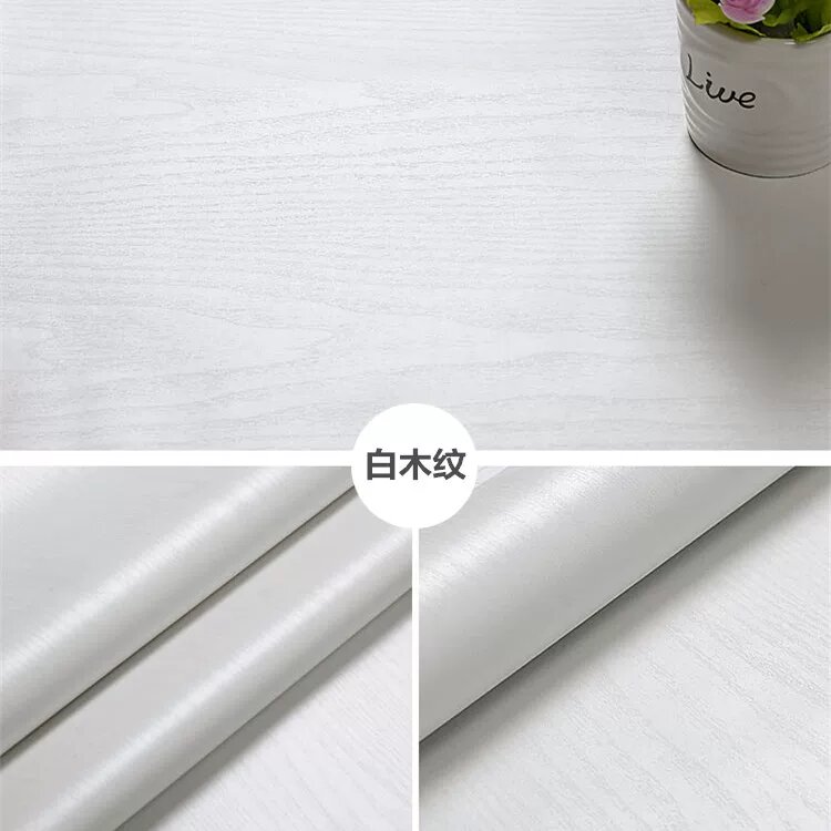 Белая деревянная текстура ПВХ самоклеящаяся обои наклейка, водостойкая, рулон 60см х 3м для обновления мебели