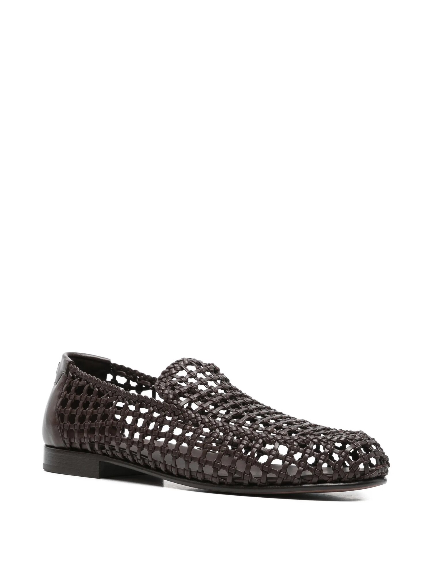 Лоферы FENDI Braided leather loafers, размер 9, brown — фото 1