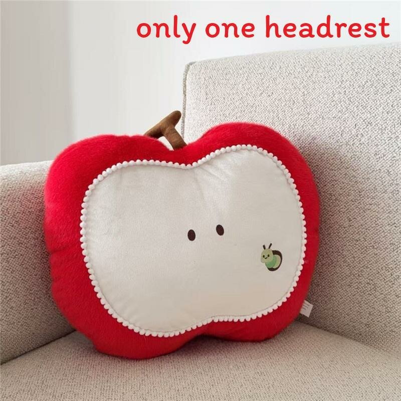 Подушка мягкая кленовый лист с деталировкой для дивана и зоны отдыха красное яблоко