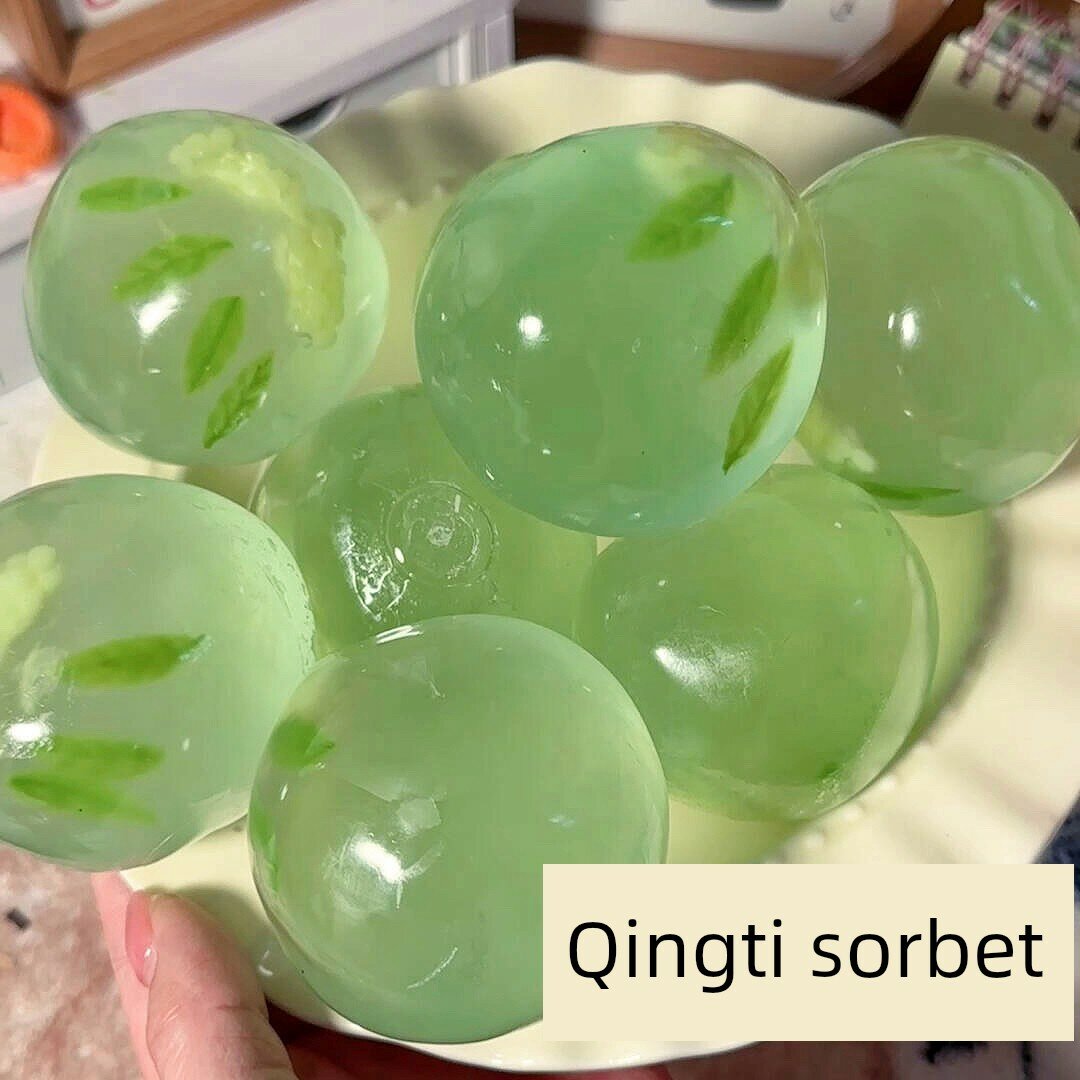 Шарик из кокосового масла с ароматом зеленого винограда для снятия стресса 5 см, большой размер, белая резинка для