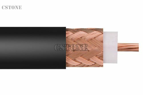 Гибкий RG8 коаксиальный кабель одинарный экранированный с чёрный PVC (NC) оболочка