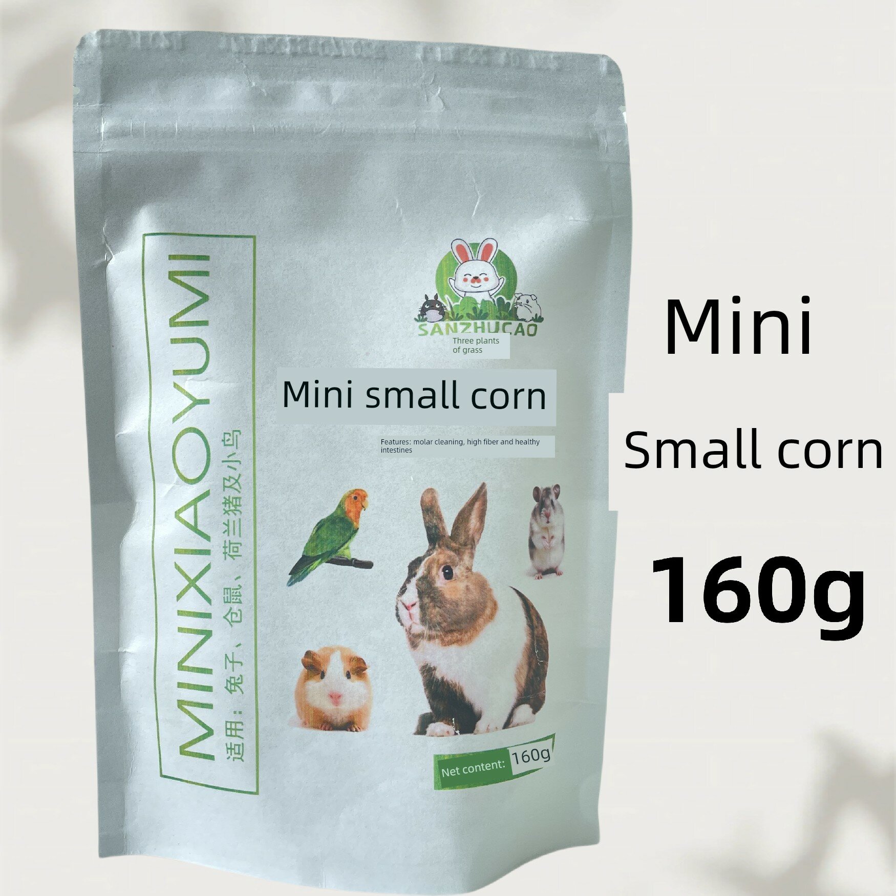 Pet's88 Hamada Мини-кукурузные палочки - 160г, зубная гигиена для мелких грызунов, кроликов, хомяков и кроликов