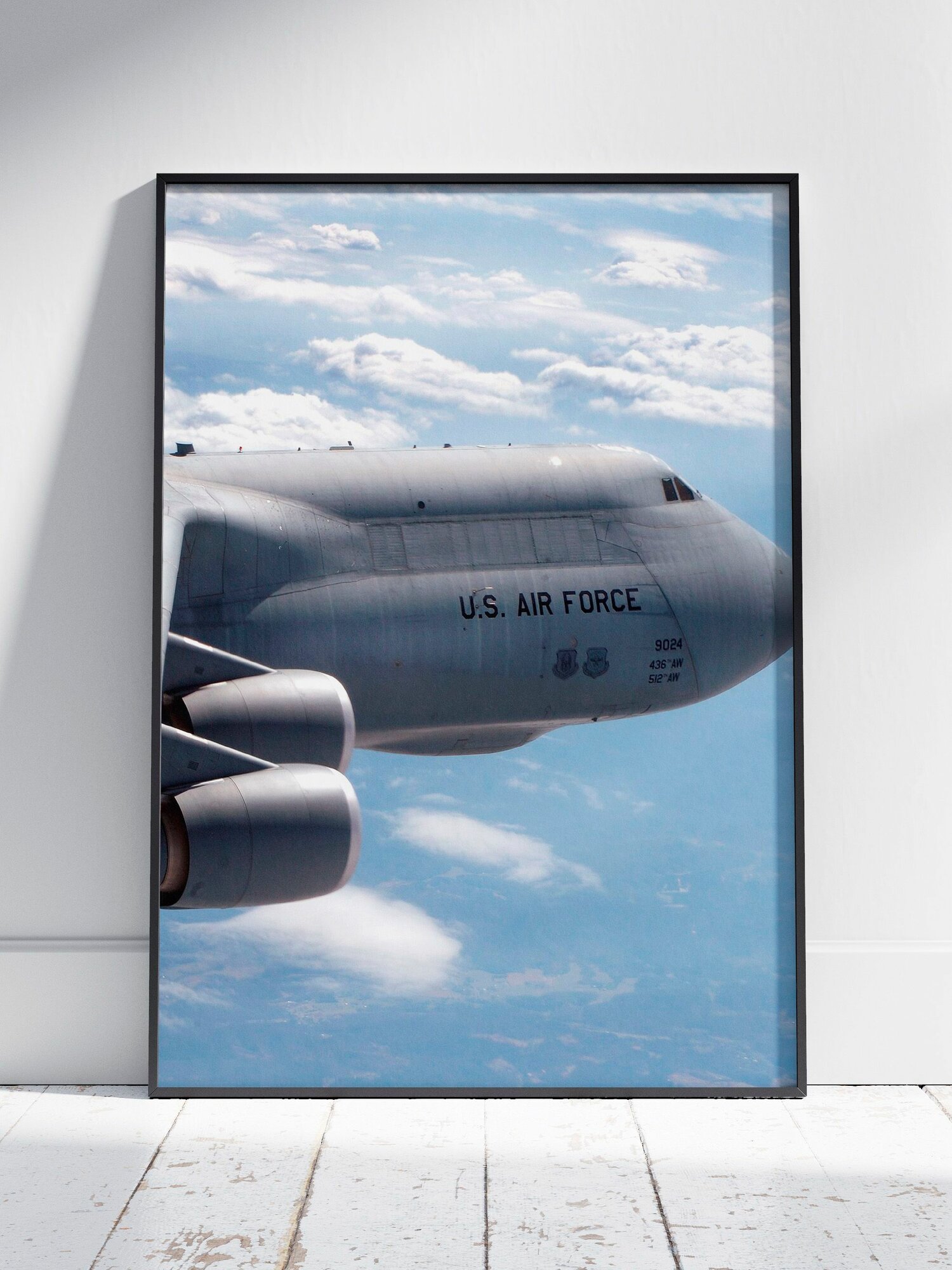 Плакат на стену для интерьера Техника и транспорт (Локхид C 5 Гэлакси - Lockheed C 5 Galaxy) - Постер по транспорту формата A4 (21x30 см)