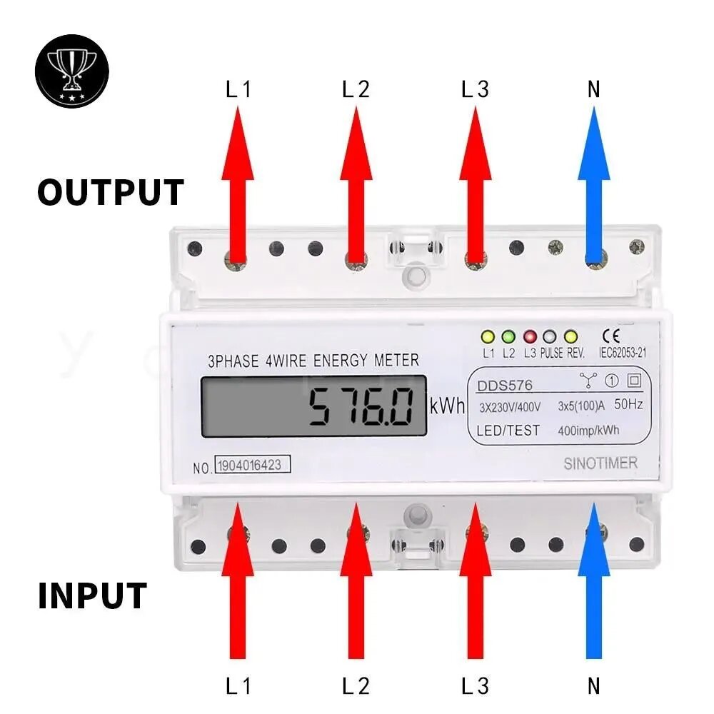 GM DDS576 трехфазный электронный электросчетчик 3x230/400V для учета потребления электроэнергии