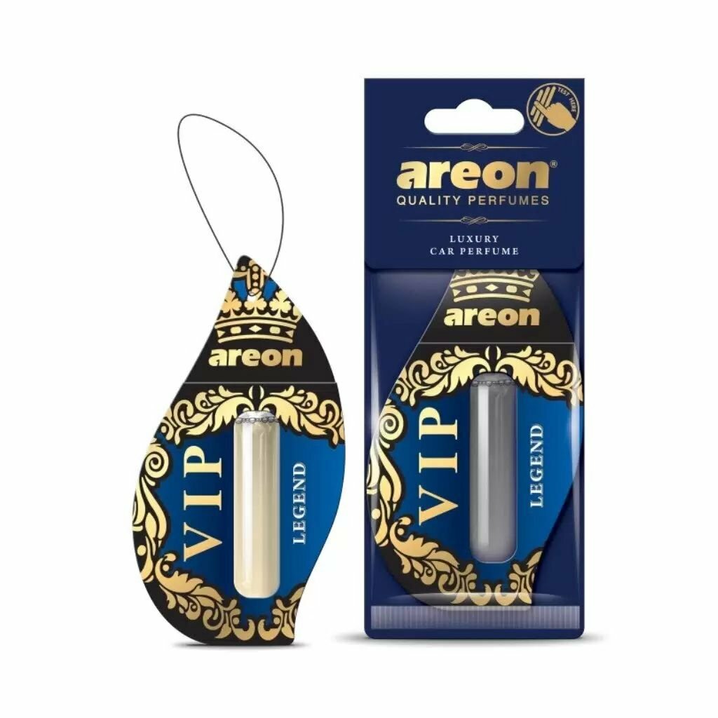 Ароматизатор в машину подвесной гелевый Areon Liquid Vip Legend 5 мл, синий, 704-LV-03 для приятного запаха в салоне авто