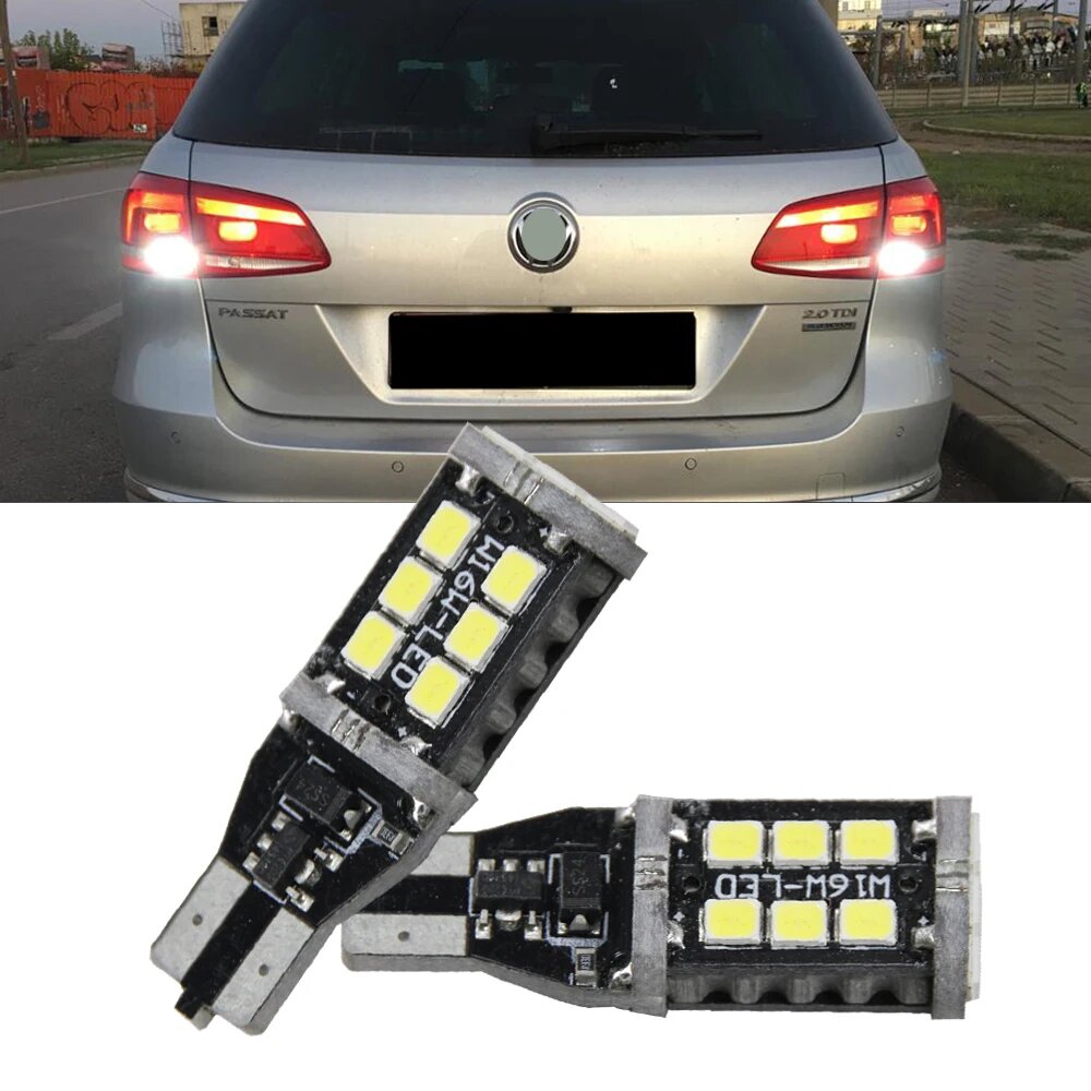 2x Canbus Безошибочные Светодиодные Задние Фонари T15 W16W 2835 Чип 12 В Для VW VOLKSWAGEN Passat B7 2010-2014 Автомобильный .
