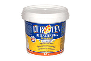 Шпатлевка для дерева Eurotex, акриловая, 1,5 кг, белая