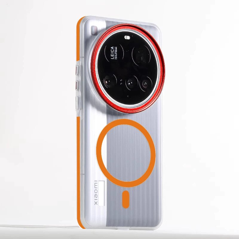 Магнитный фильтр для Xiaomi 15 Ultra, оранжевый красный ободок с магнитом MagSafe, стандартная резьба