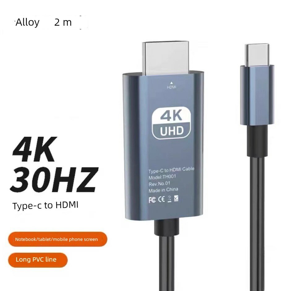 Кабель для проекции экрана высокой четкости Typec-HDMI подходит для ноутбуков Apple MacBookPro, мини-конвертеров для