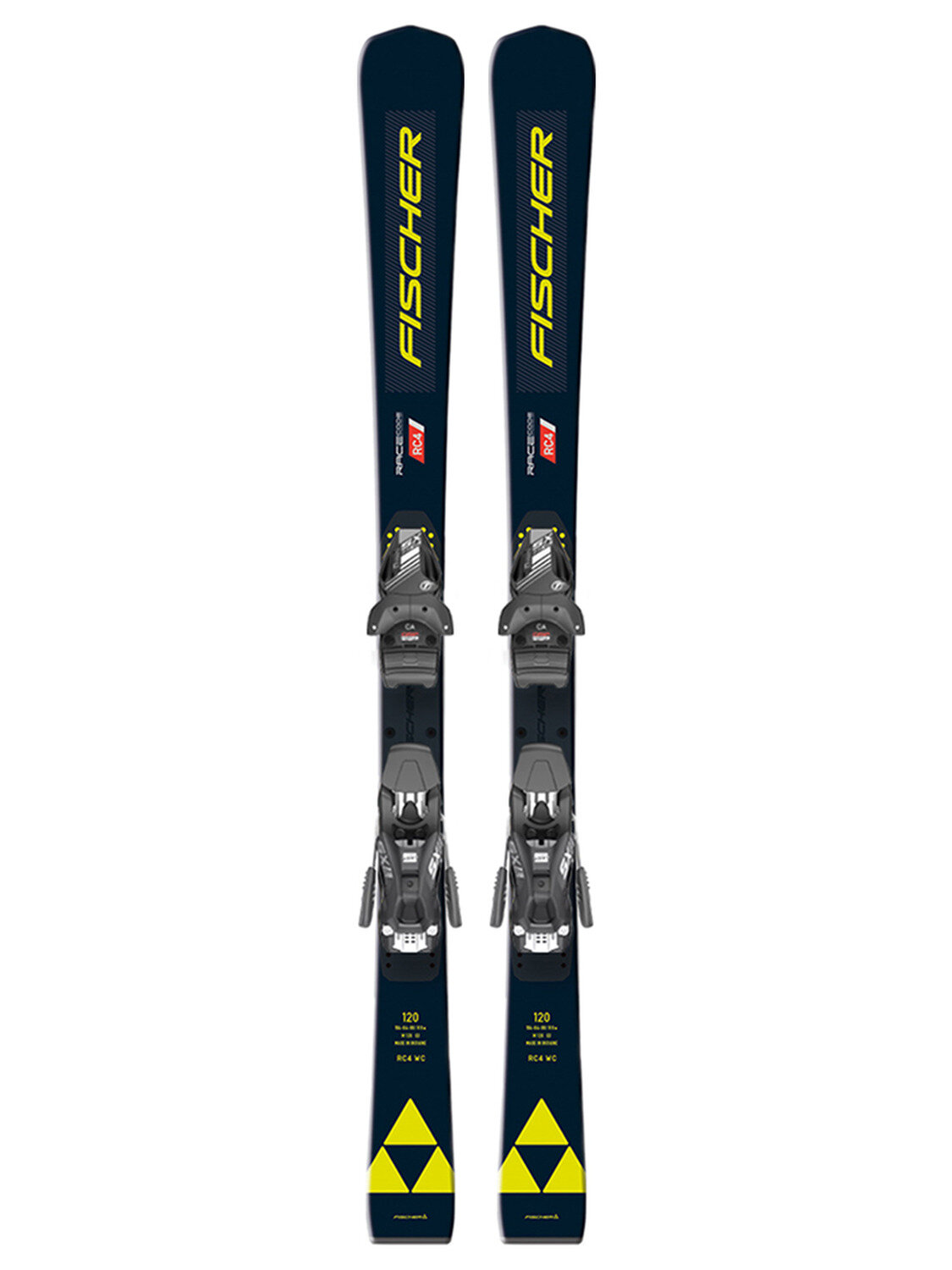 Горные лыжи с креплениями Fischer RC4 WC JR M/O-Plate + SX 7.5 GW 22/23 , для детей , Черный