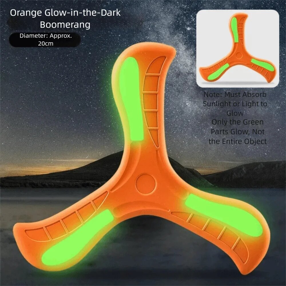 Светящийся бумеранг из пластика для детей Оранжевый, Orange luminous