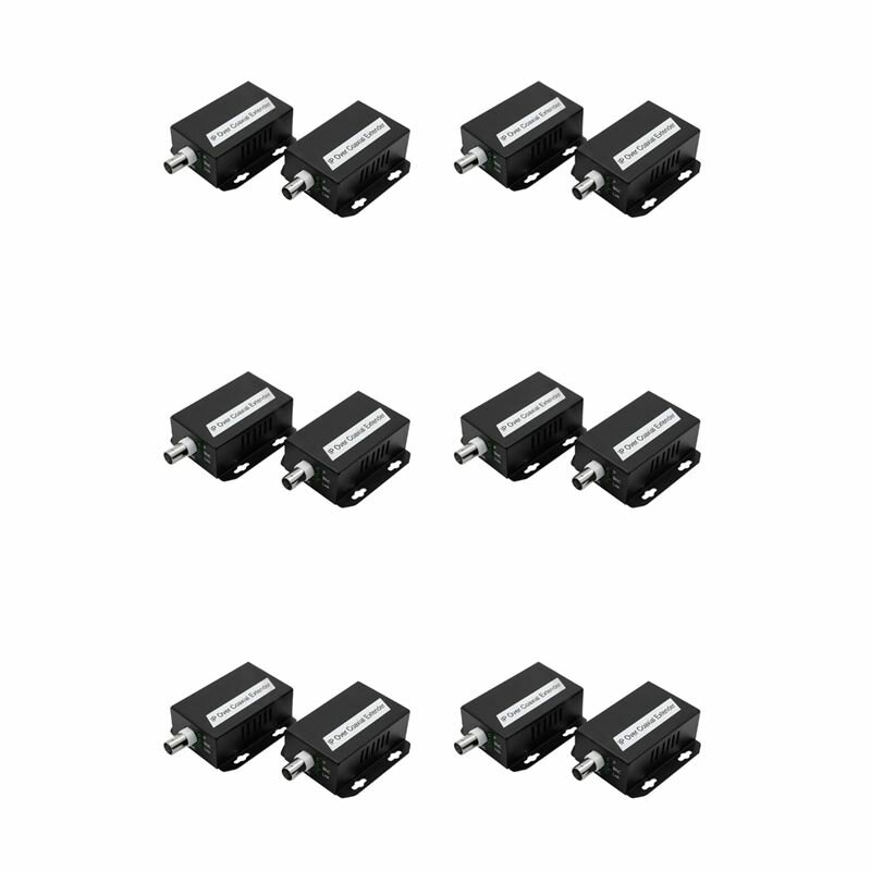 Этот 6-канальный IP-удлинитель для коаксиального кабеля преобразует коаксиальные линии, передаваемые по сетевому кабелю, в Ethernet 500 Мбит/с, что подходит для систем видеонаблюдения (CCTV).