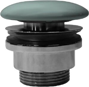 Донный клапан для раковины GSI PVC04 серый, матовый, с системой клик-клак, латунный, керамический