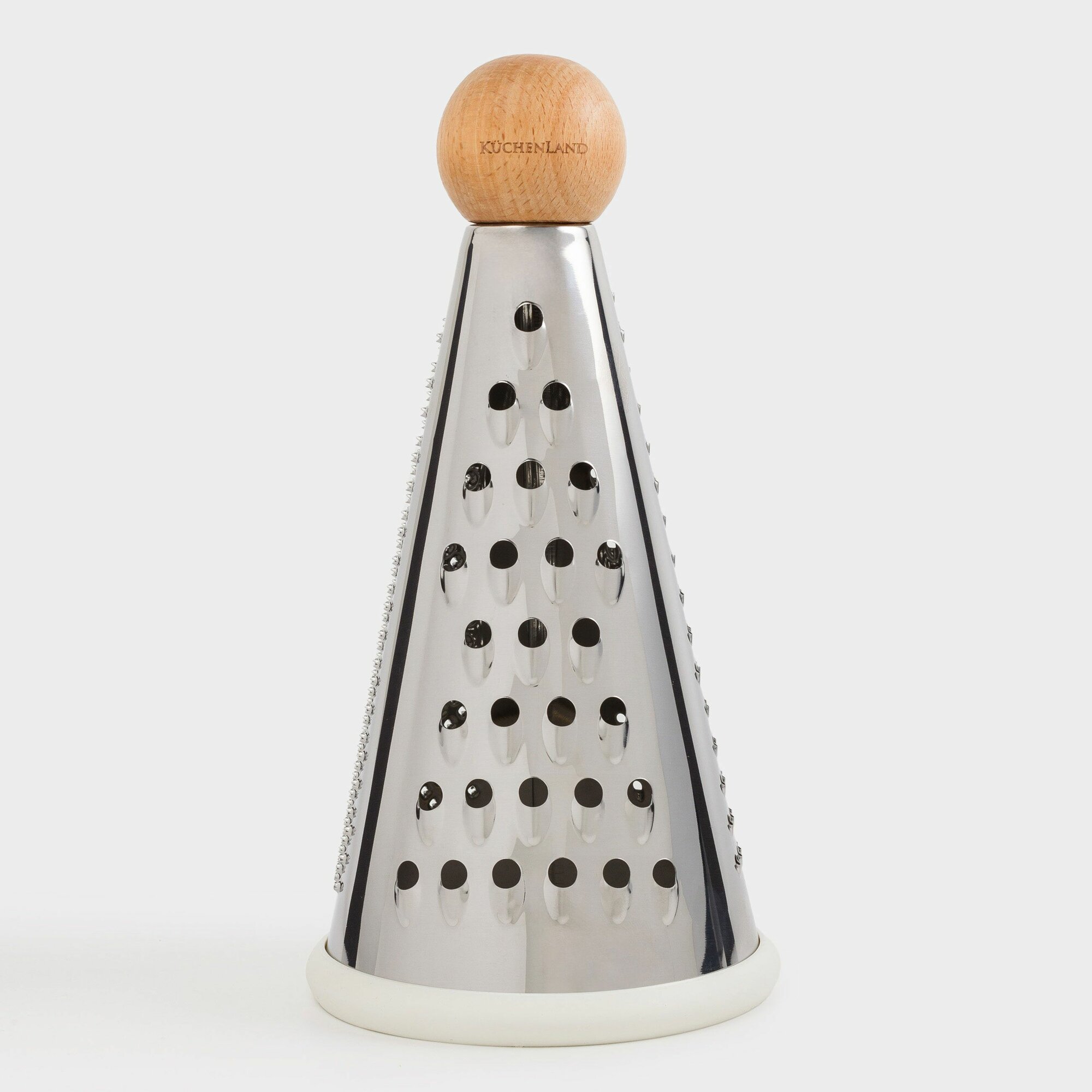 Терка Kuchenland Wood Kitchen, нержавеющая сталь, нескользящая ручка, 20см