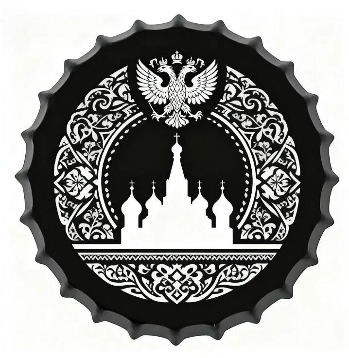 Панно металлическое в виде пивной крышки,30cm