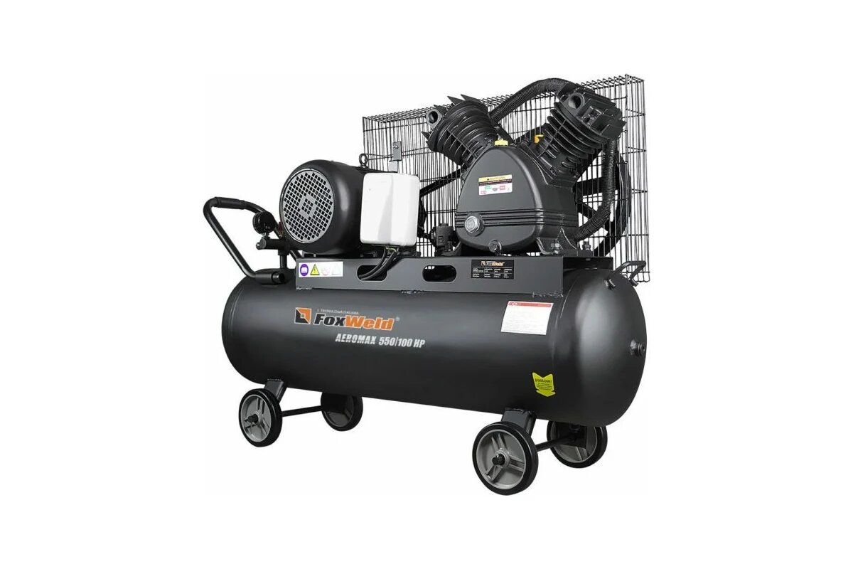 Компрессор масляный FoxWeld AEROMAX 550/100 HP, ресивер 100 л, 4 кВт, поршневой, 10 бар