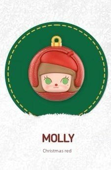 Pop Mart Christmas Series Molly Коллекционная Фигурка, Одна Штука, Высота 6 см, Мягкий Винил, Праздничное Декорирование