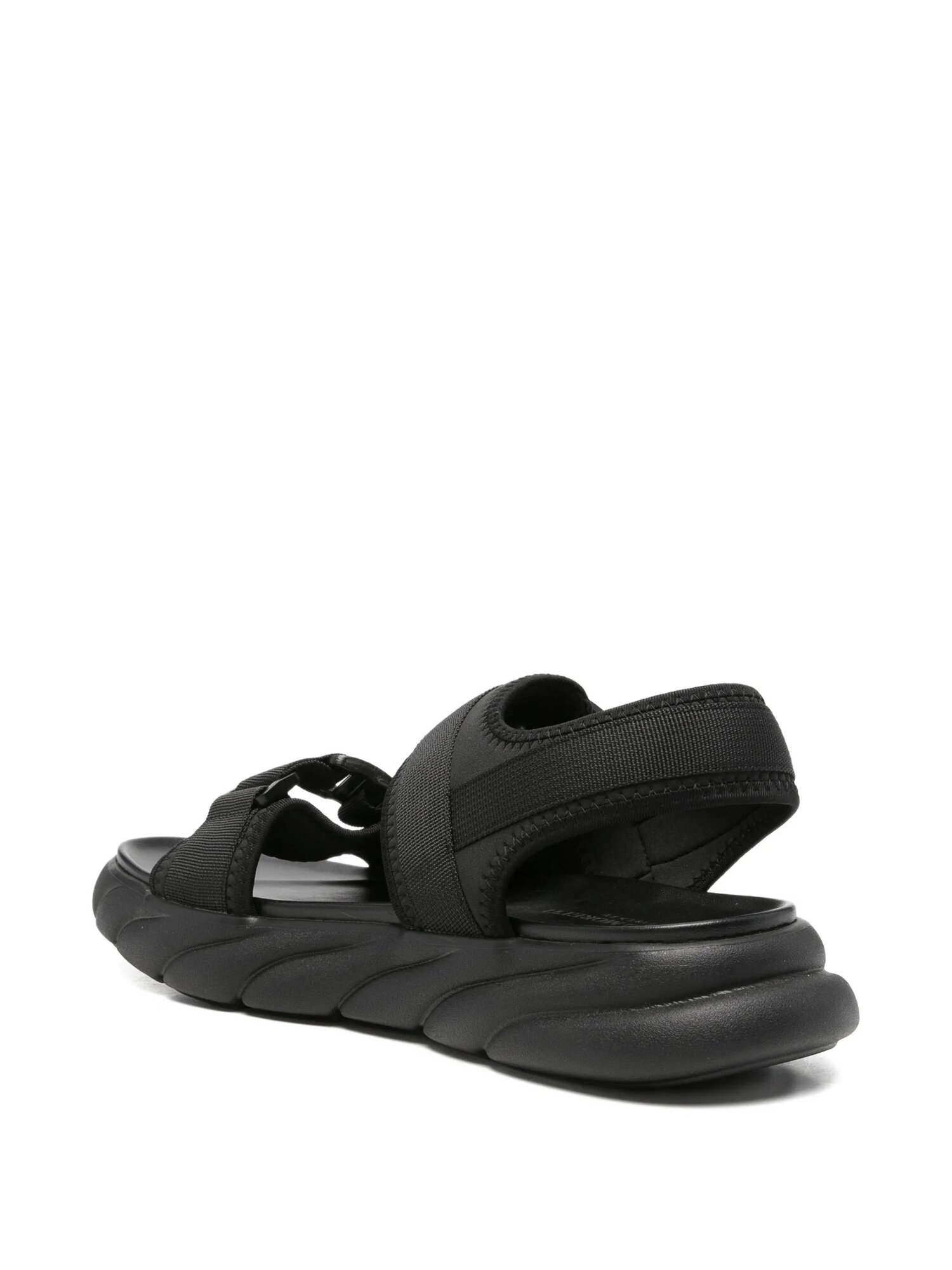 Босоножки SERGIO MORETTI Touch-strap chunky-sole sandals, размер 44, black/black — фото 1