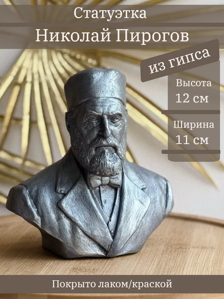 Статуэтка Николай Пирогов, 12 см, из гипса, ручная работа, в цвете