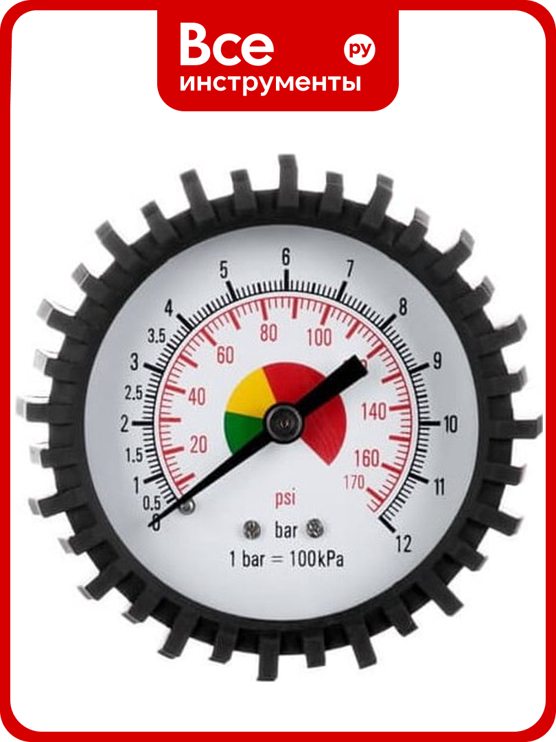 Манометр 63 мм к пистолету для подкачки колес INTERTOOL PT-0500