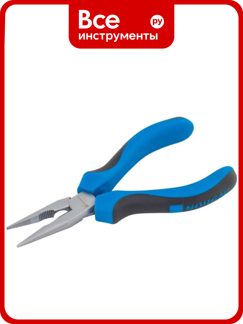 Утконосы NORGAU N133-160 070127116 длинногубцы с режущей кромкой, прямыми губками из CrMo, рукоятки‑чехлы