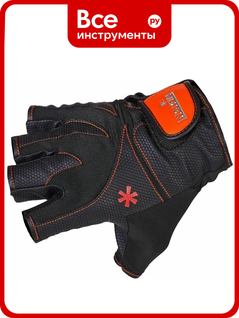 Перчатки NORFIN ROACH 5 CUT GLOVES L из полиэстер‑полиуретана с липучкой, красный/черный, для рыбалки и активного отдыха