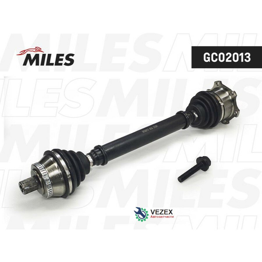 MILES GC02013 Привод в сборе правый AUDI A4/VW PASSAT 1.9TD-2.8 97-00 (ABS) (GKN 301287) GC02013