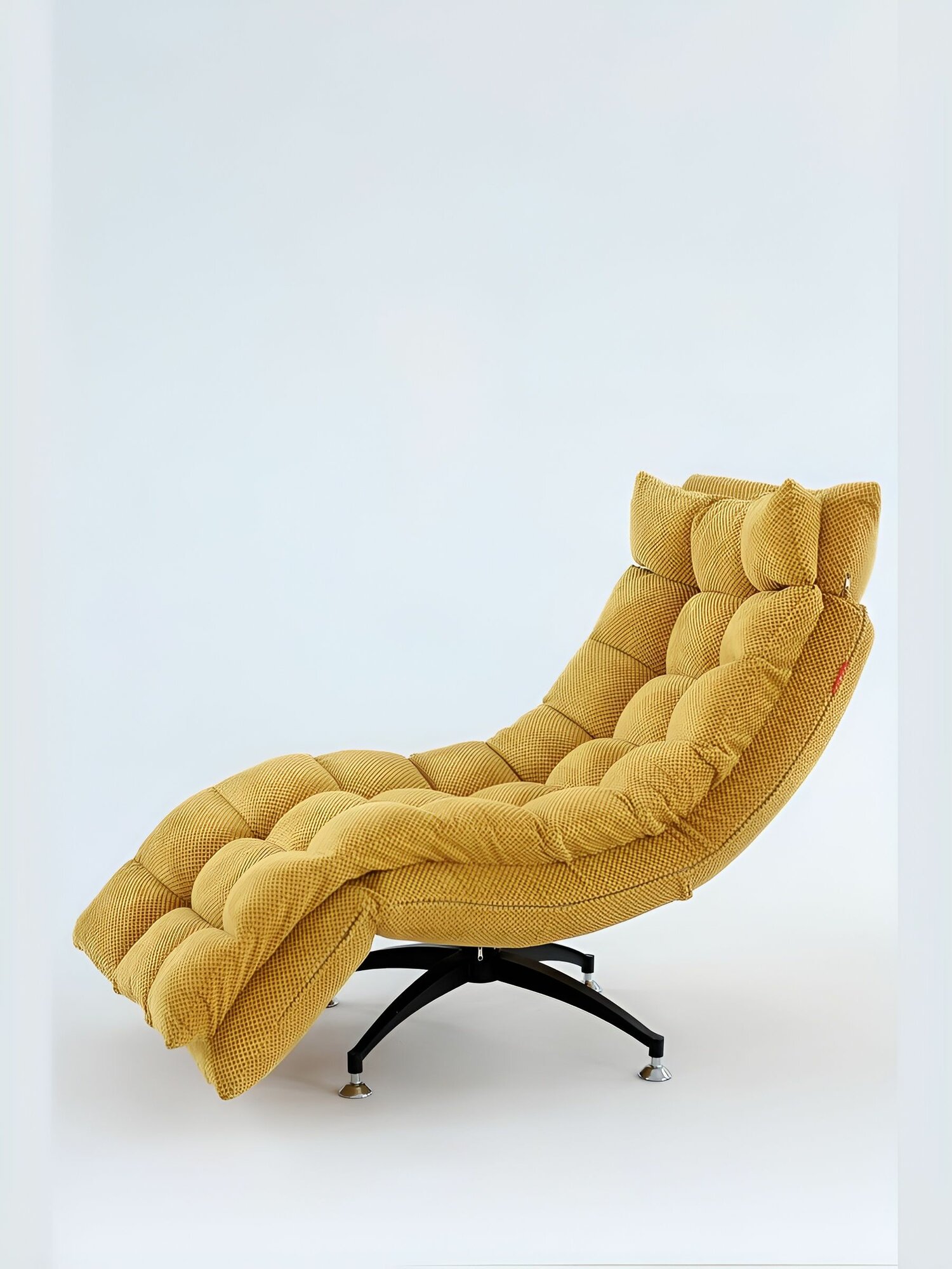 Кресло реклайнер поворотное с подголовником DIVAN FUTON Citus Umber микровелюр, горчичный