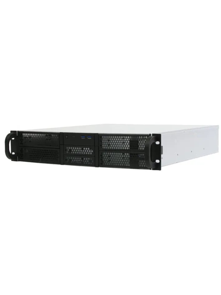Корпус серверный 2U Procase RE204-D4H2-FA-55 4x5.25+2HDD, черный, без блока питания, глубина 550мм, ATX 12"x9.6"