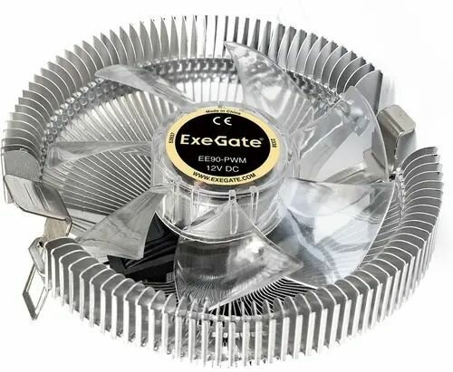 Кулер для процессора ExeGate EE90-PWM (EX286150RUS) серебритый - основание - алюминий, 2400 об/мин, 22 дБ, 4-pin, 75 Вт