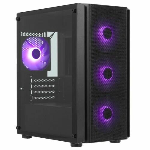 Компьютерный корпус XASTRA A402M 4ARGB (A402M-4FC12A-BK) черный - Mini Tower, Micro-ATX, USB 2.0 Type-A, USB 3.2 Gen 1 Type-A, USB 3.2 Gen 1 Type-C