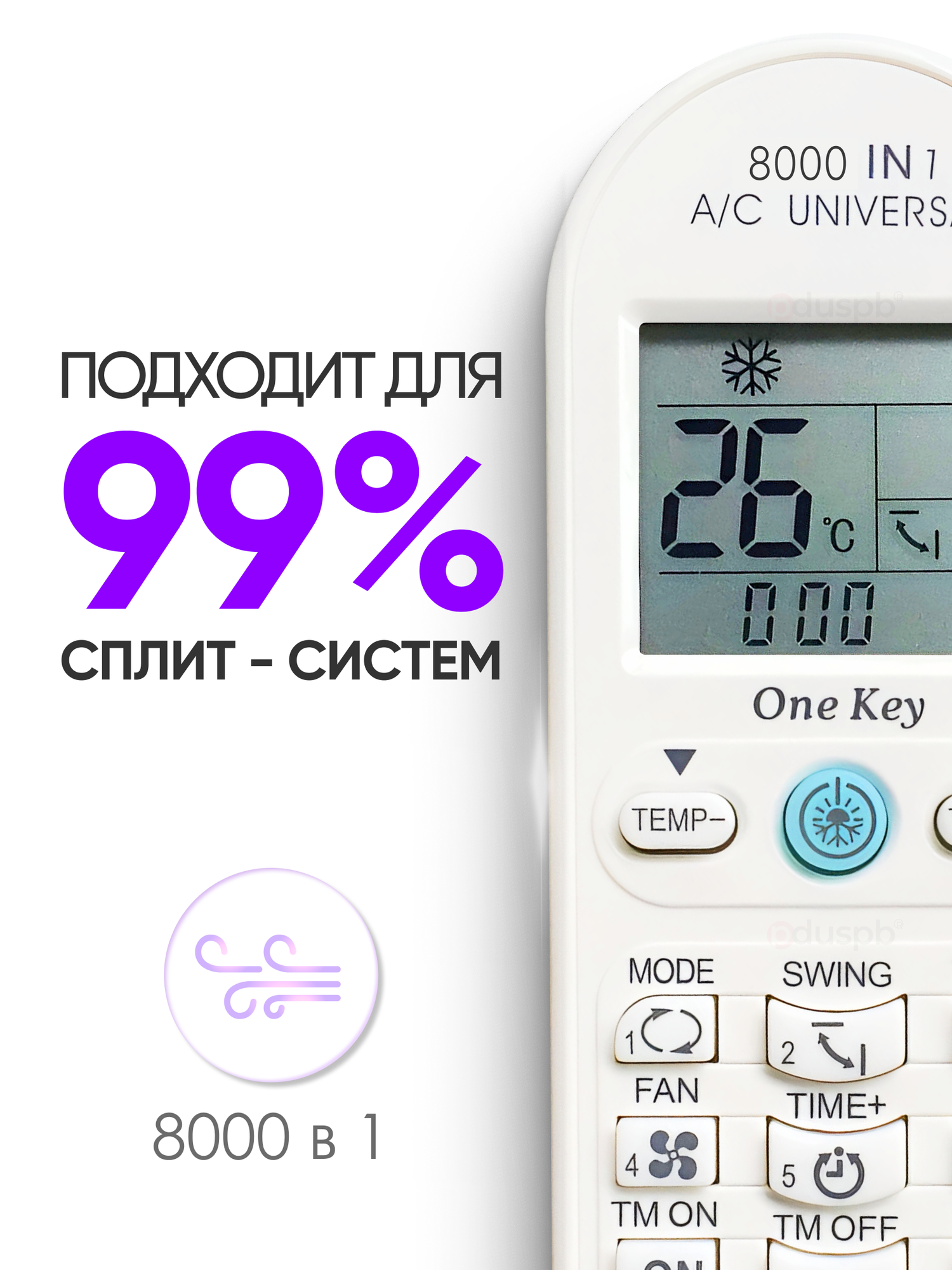 Универсальный пульт для кондиционеров разных брендов , подходит для 99% сплит-систем