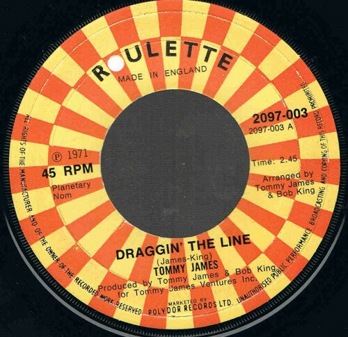 Пластинка Tommy James "Draggin' The Line" 7" (Single/UK/1971) VG/VG