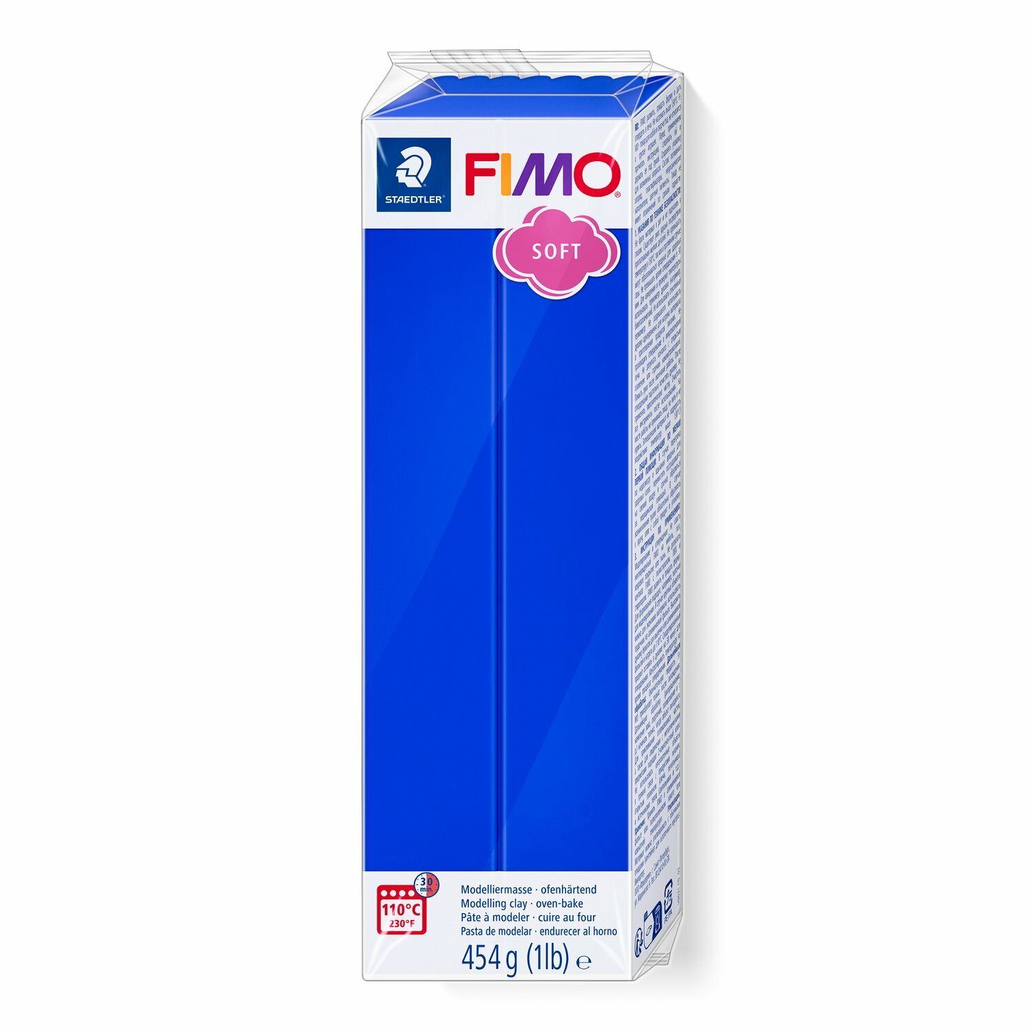 Полимерная глина FIMO Soft, для лепки и запекания, 454 г, цвет синий