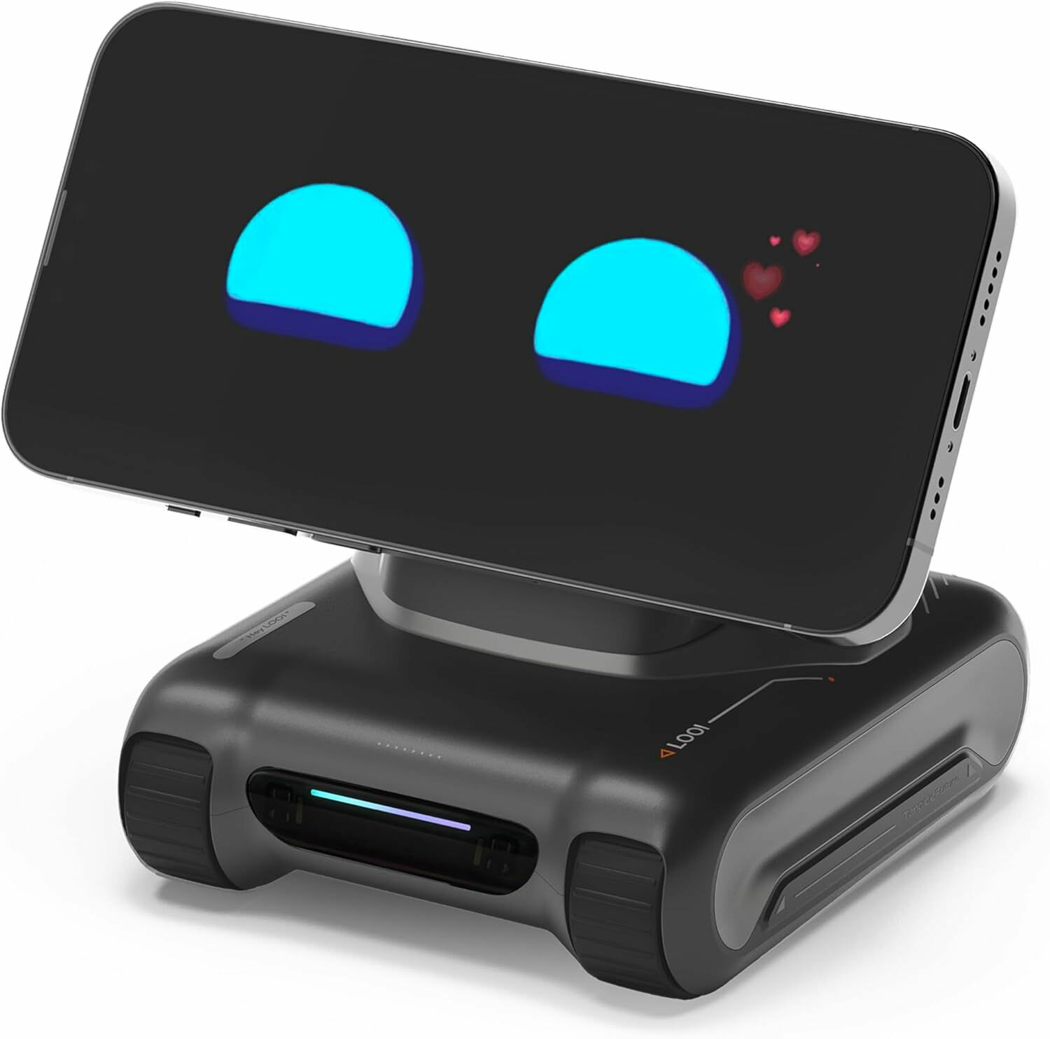 Настольный робот-компаньон LOOI Robot Space Black с искусственным интеллектом поддерживает голосовое взаимодействие ChatGPT и Gemini, а также беспроводную зарядку мощностью 10 Вт.