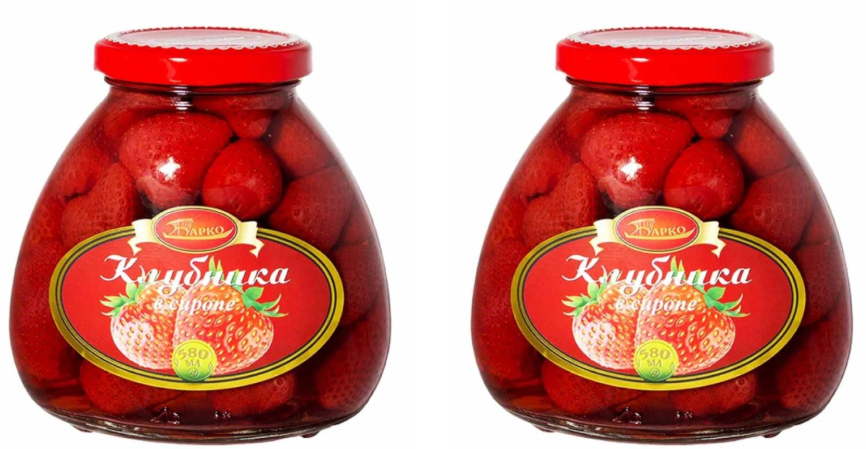Клубника в легком сиропе Барко, 580 гр, 2 шт