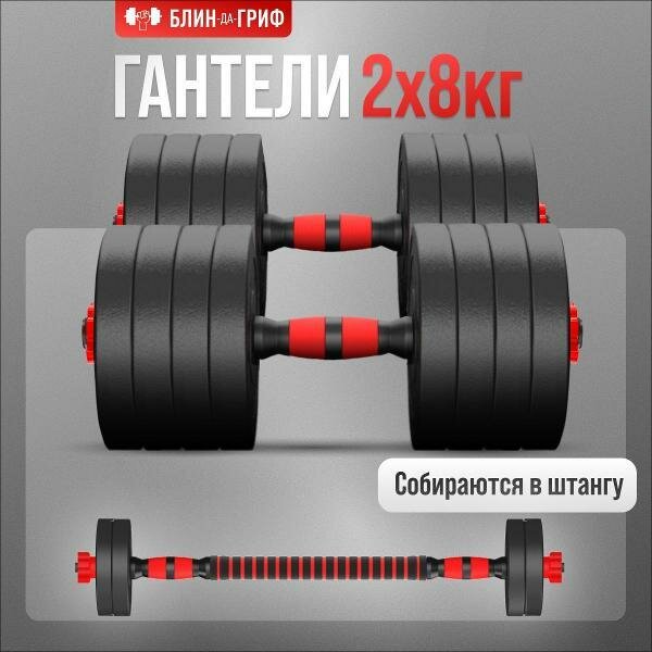 Гантель БлинДаГриф 8 кг, 2 шт.