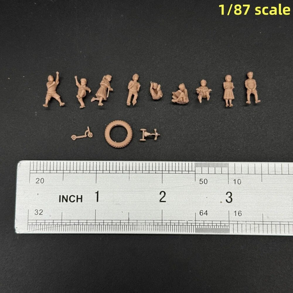 Миниатюрные фигурки людей, 9 шт, 1/87 scale, цвет 1