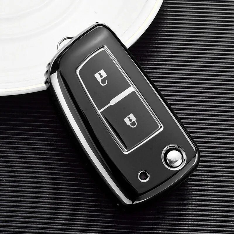 Мягкий Чехол Для Ключей Из ТПУ Для Nissan Qashqai J11, X-Trail, Kicks, Juke, SE RC02 2 Keys Black