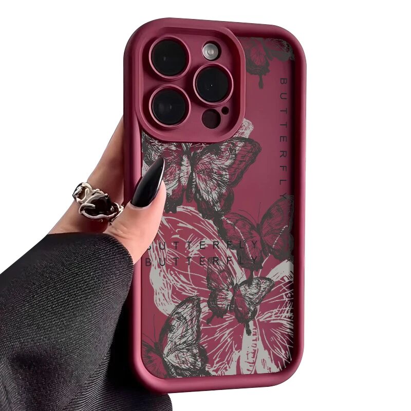 Розовый чехол для iPhone 11 с бабочками