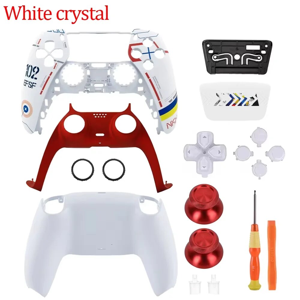 Корпус для контроллера PS5 White crystal, комплект BDM-010/020