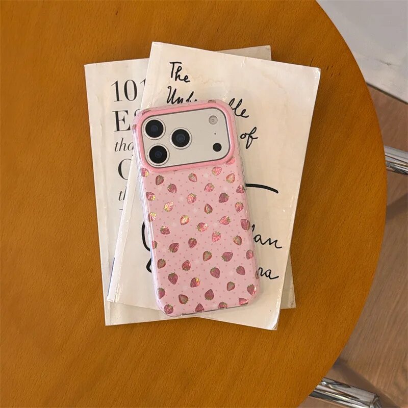 Чехол для iPhone 17 Pro Max, клубничный, розовый