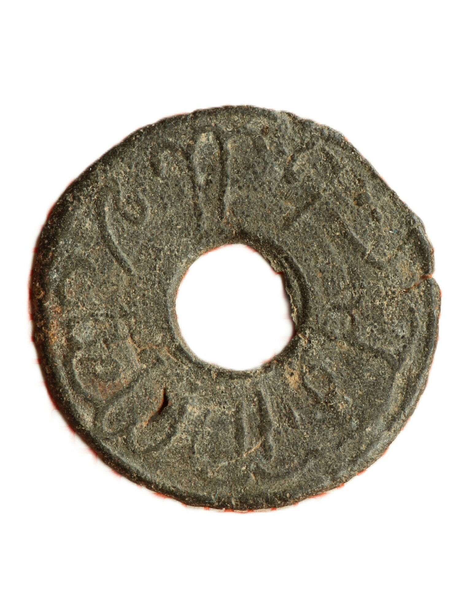 Подлинная монета Индонезия Султанат Палембанг Суматра 1 питис 1710-1789 олово