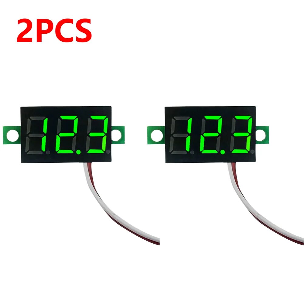 Цифровой вольтметр ALLOYSEED Mini Digital Voltmeter Green 2pcs