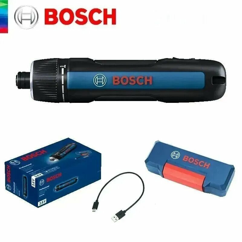 Аккумуляторная отвертка Bosch GO 3, крутящий момент 5 Н м, профессиональная версия, с двусторонним битом
