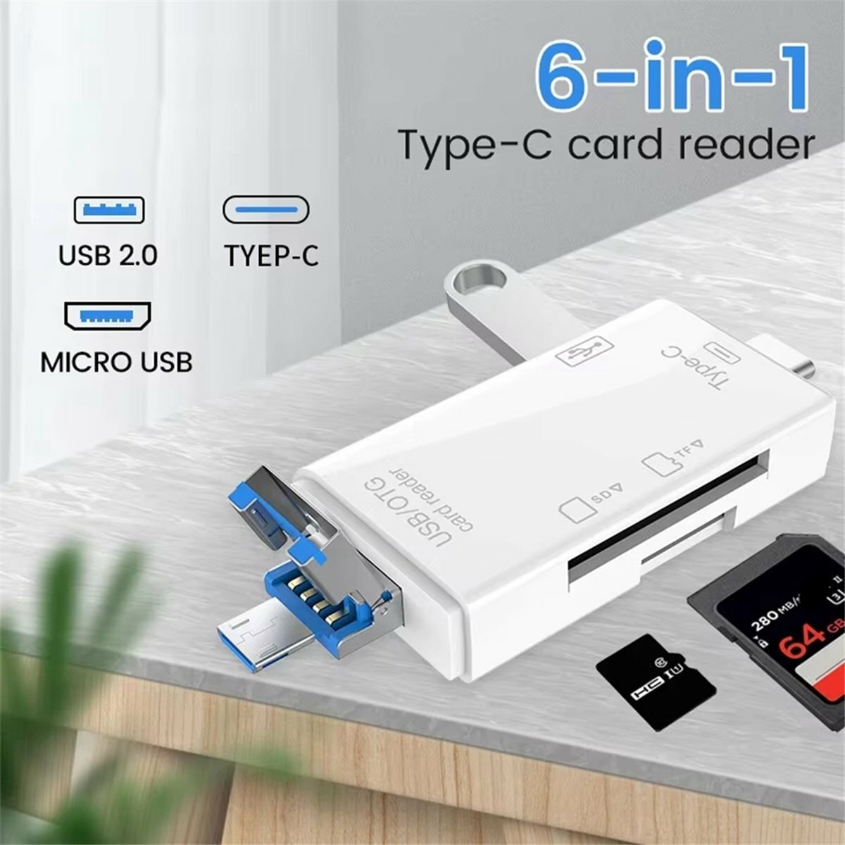 OTG SD TF Устройство Чтения Карт Micro-Sd Type C Адаптер На USB Otg B