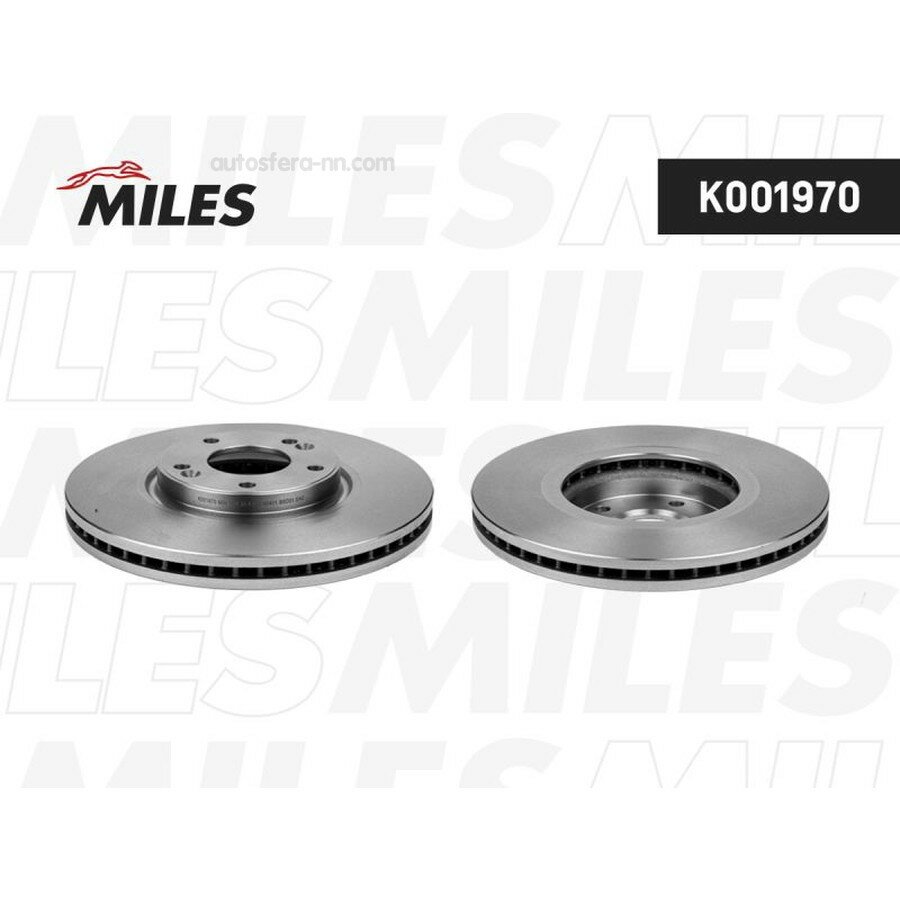 MILES K001970 Диск тормозной KIA OPIRUS 3.5 03-06 пер. вент.