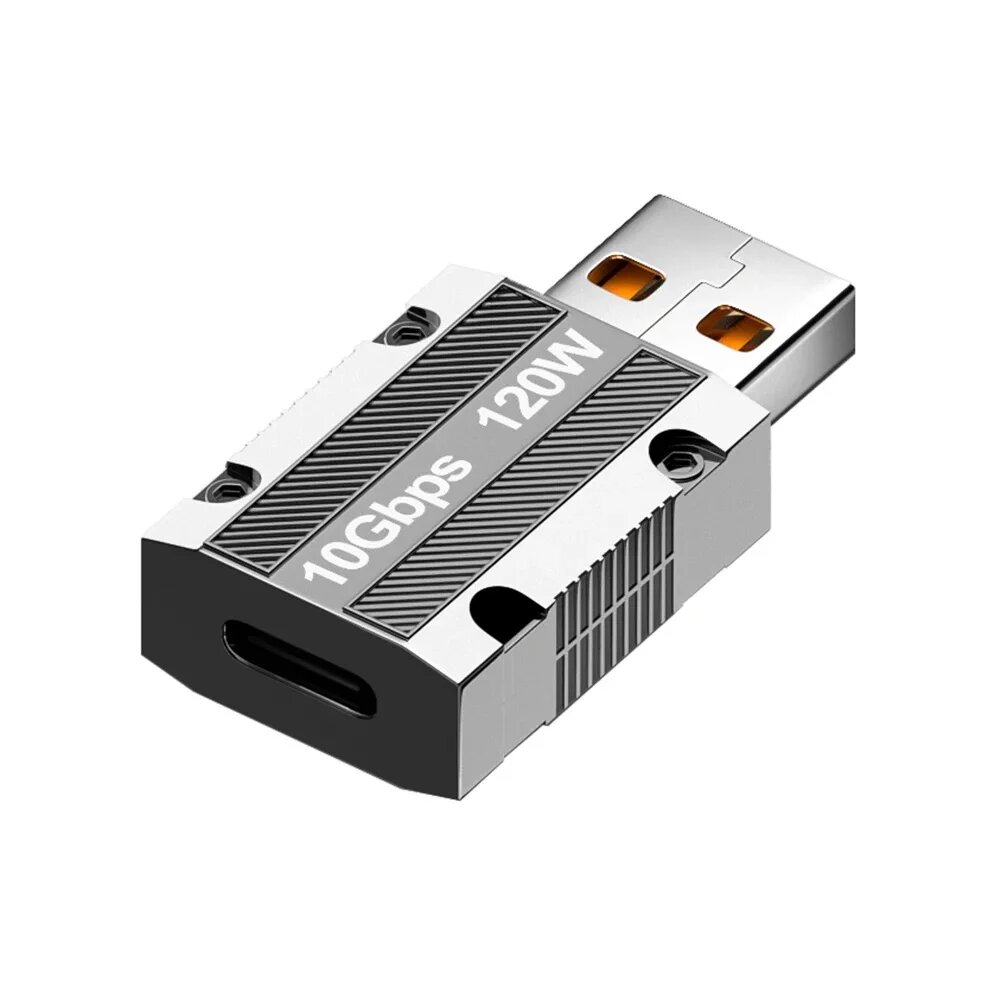 Адаптер для быстрой зарядки PD из цинкового сплава, 120 Вт, USB, OTG, 10 Гбит/с