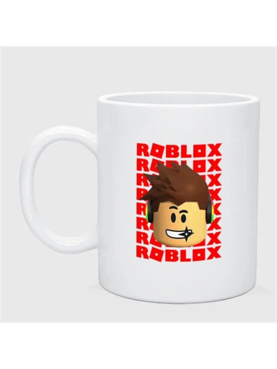 Roblox red logo Lego face Кружка